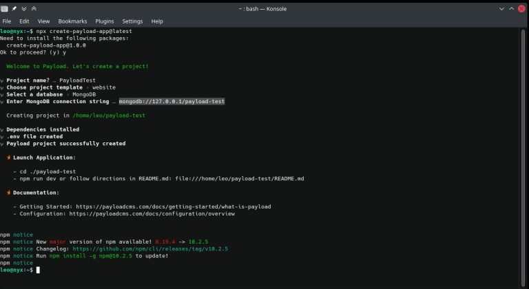 Install Payload CMS on Storm Internet